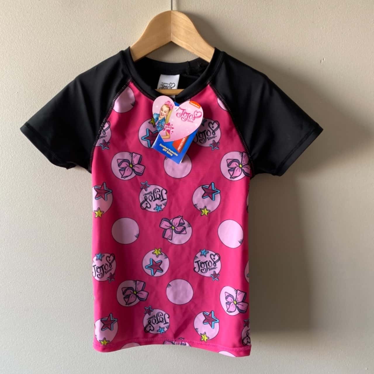 Girls size 9 Bundle. JoJo Siwa UV Swim Top, Long Line Sleep Top and ...
