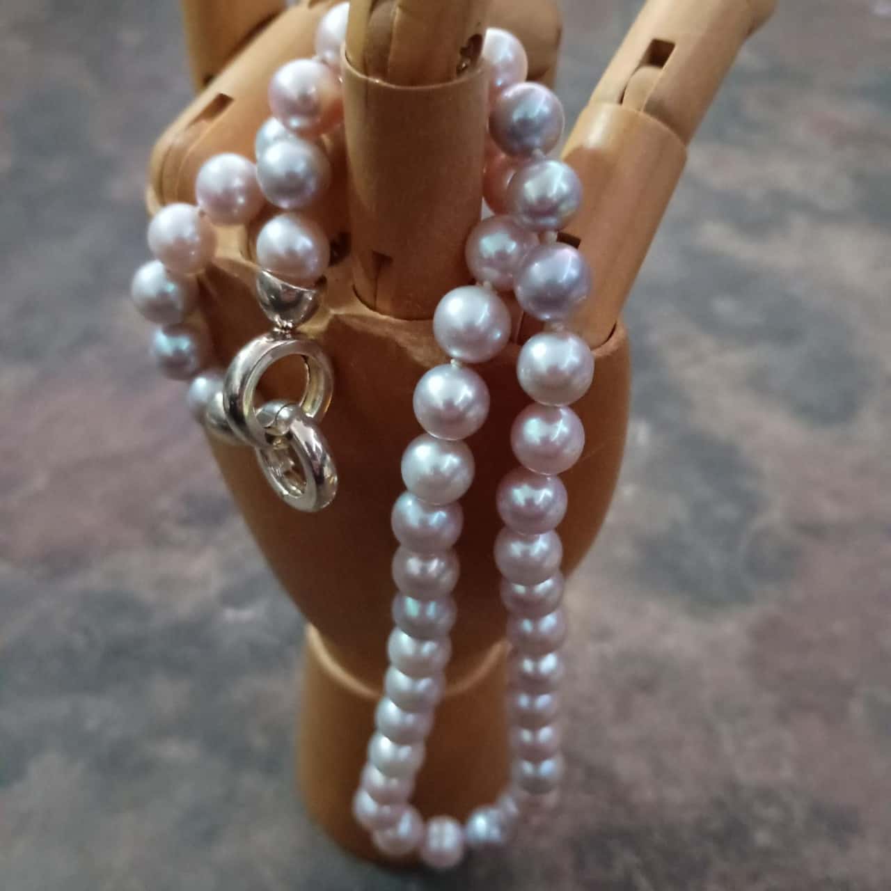 Freshwater Pearl Necklace Stamped '925 Rg' (C4)(s)