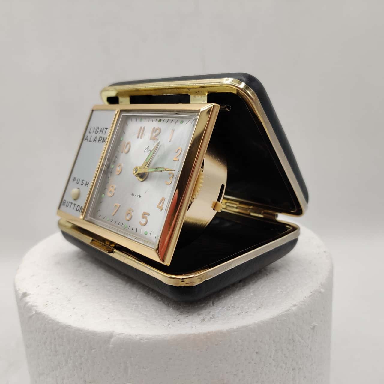 VINTAGE TRAVEL ALARM CLOCK - Cased CORAL Light Alarm (s)