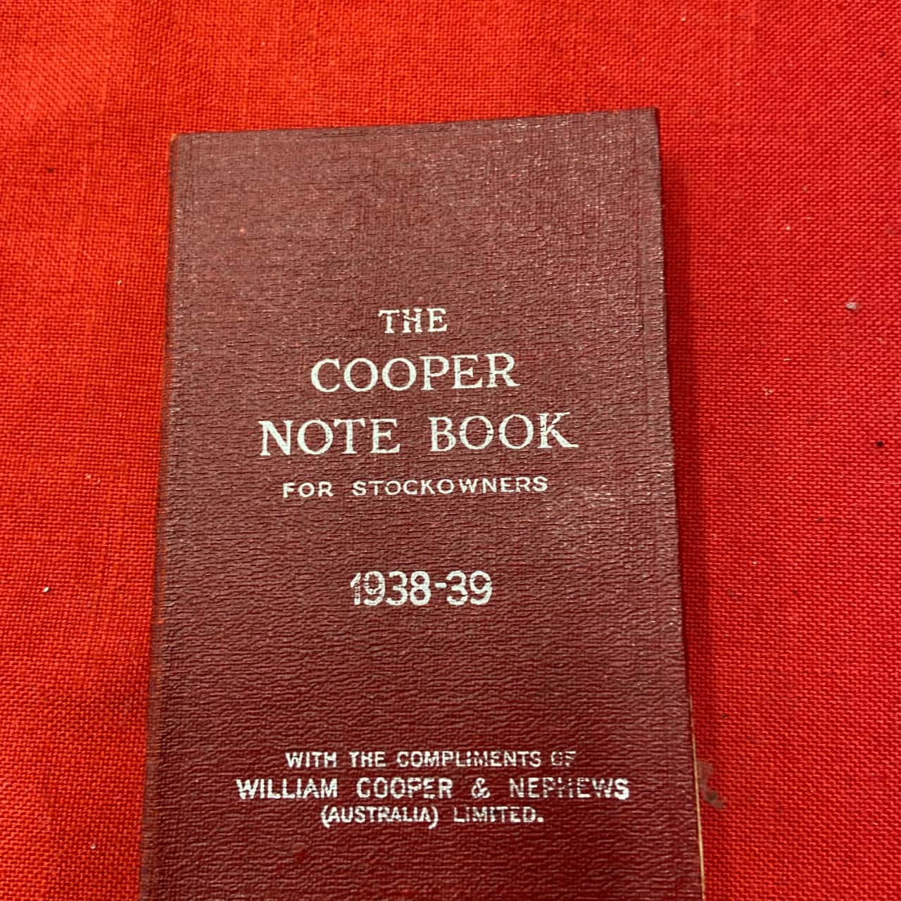 The Cooper notebook for StockOwners 1938-39