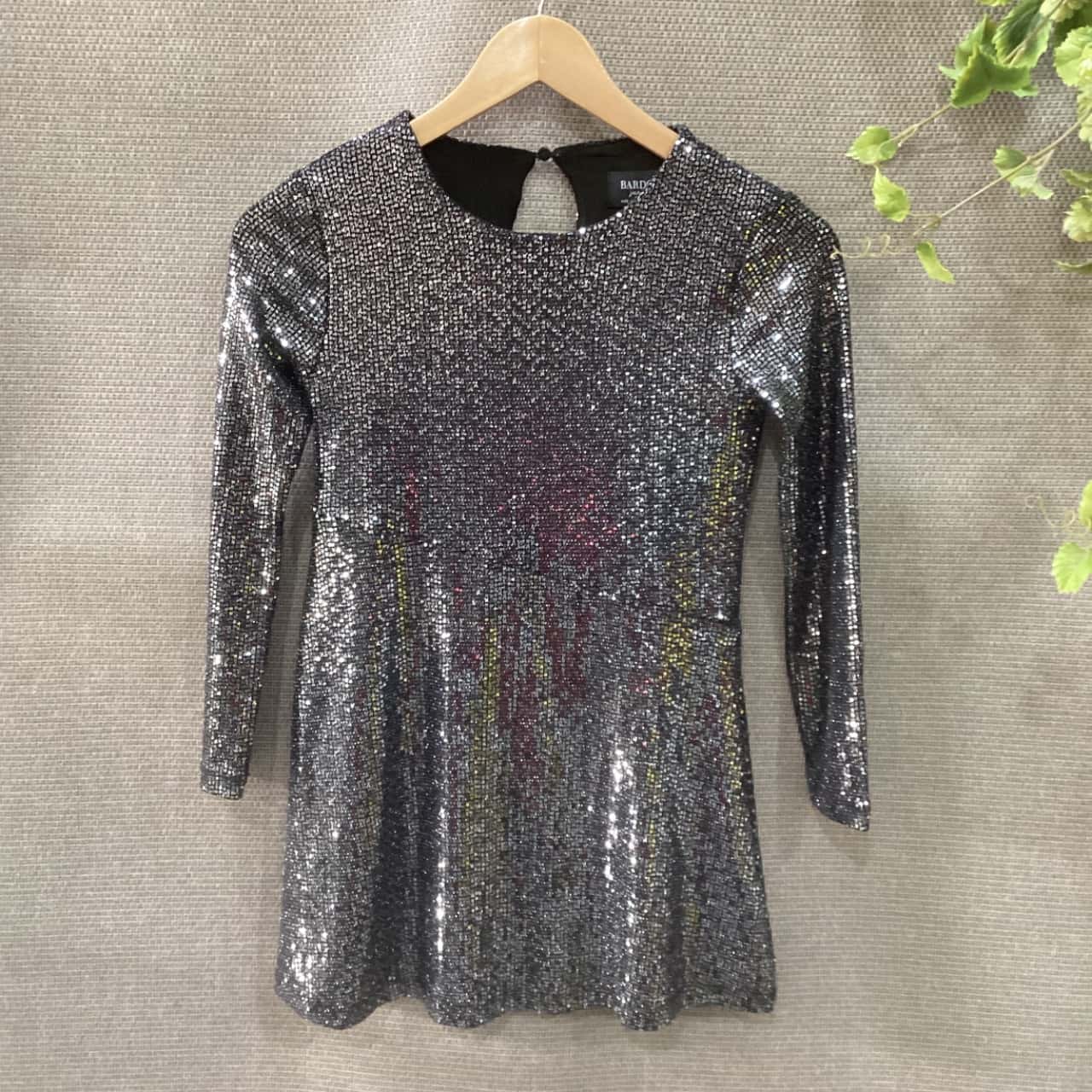 Bardot Junior Kids Size 8 Dresses Black with Silver sequins