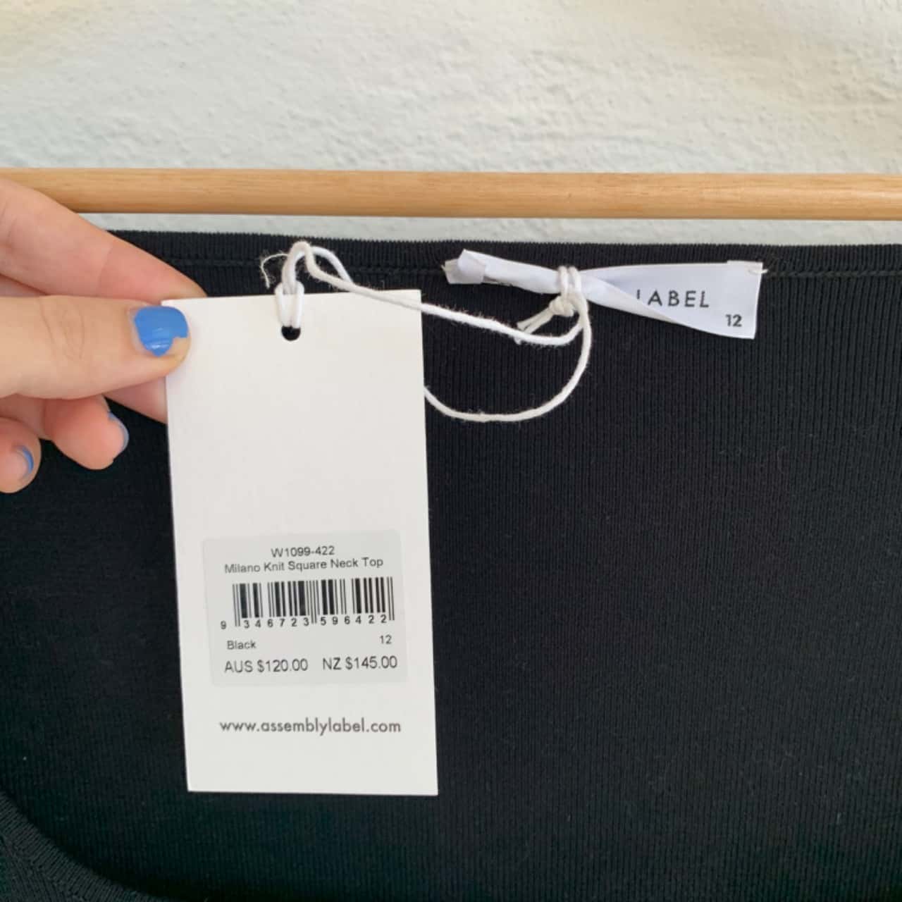 Assembly Label Size 12 Black Long Sleeve (s)