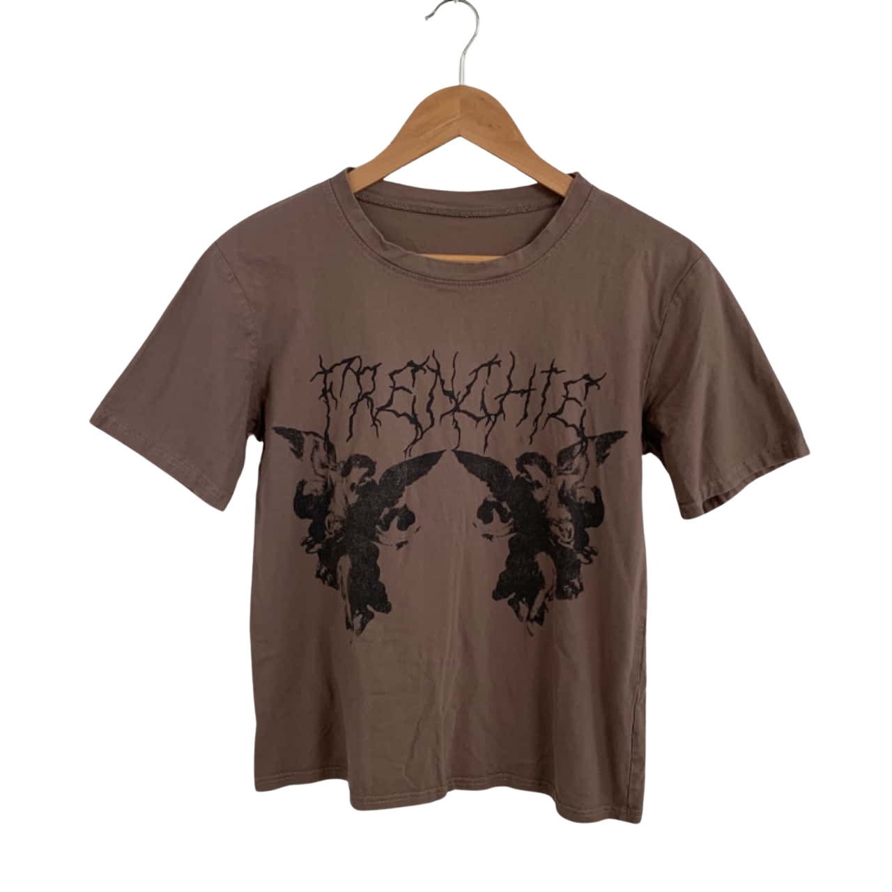 Frenchie Vintage Y2K S/M Brown Tee(s) - Used Very Good | Salvos Stores