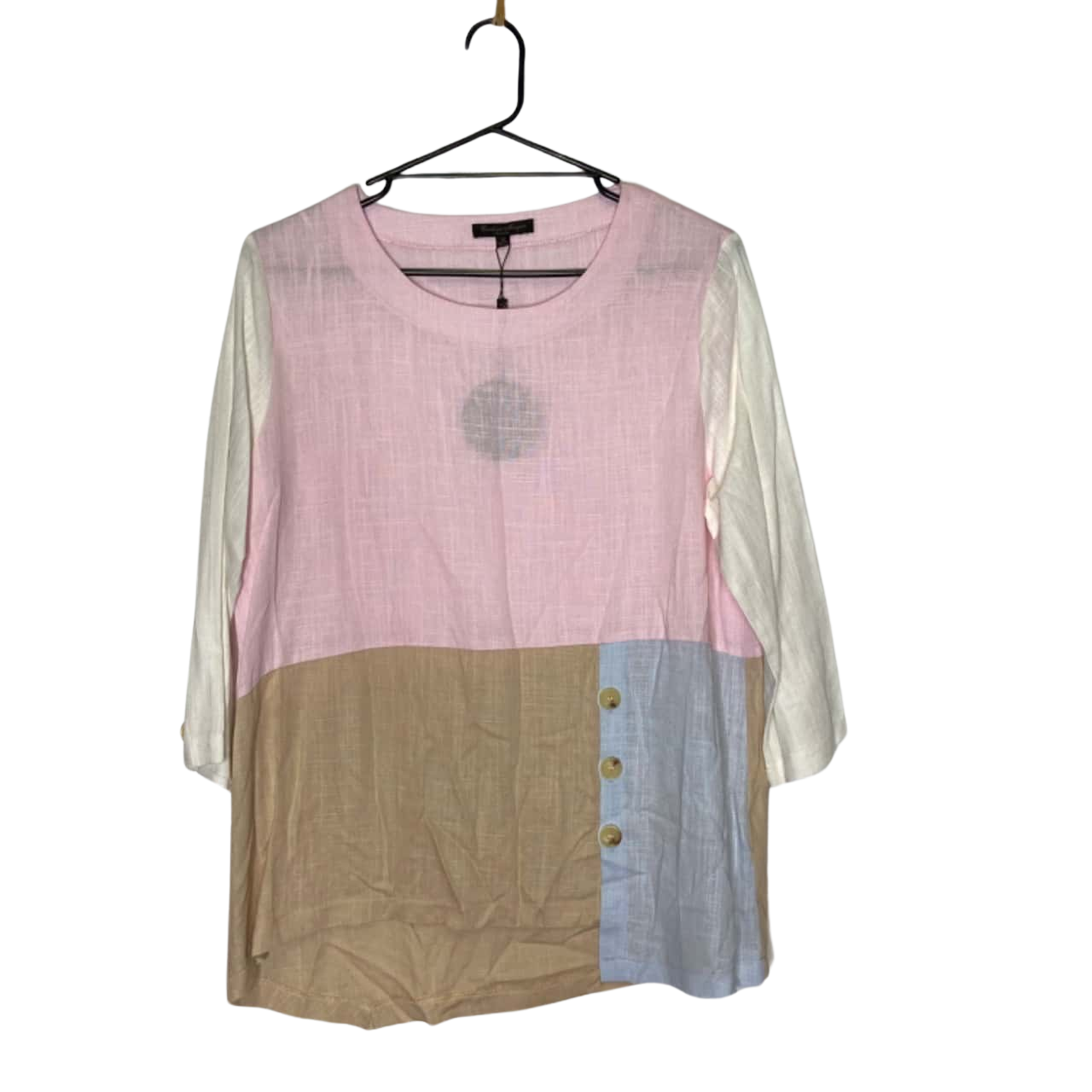 Caroline Morgan Womens Size 12 Long Sleeve Patchwork Tunic