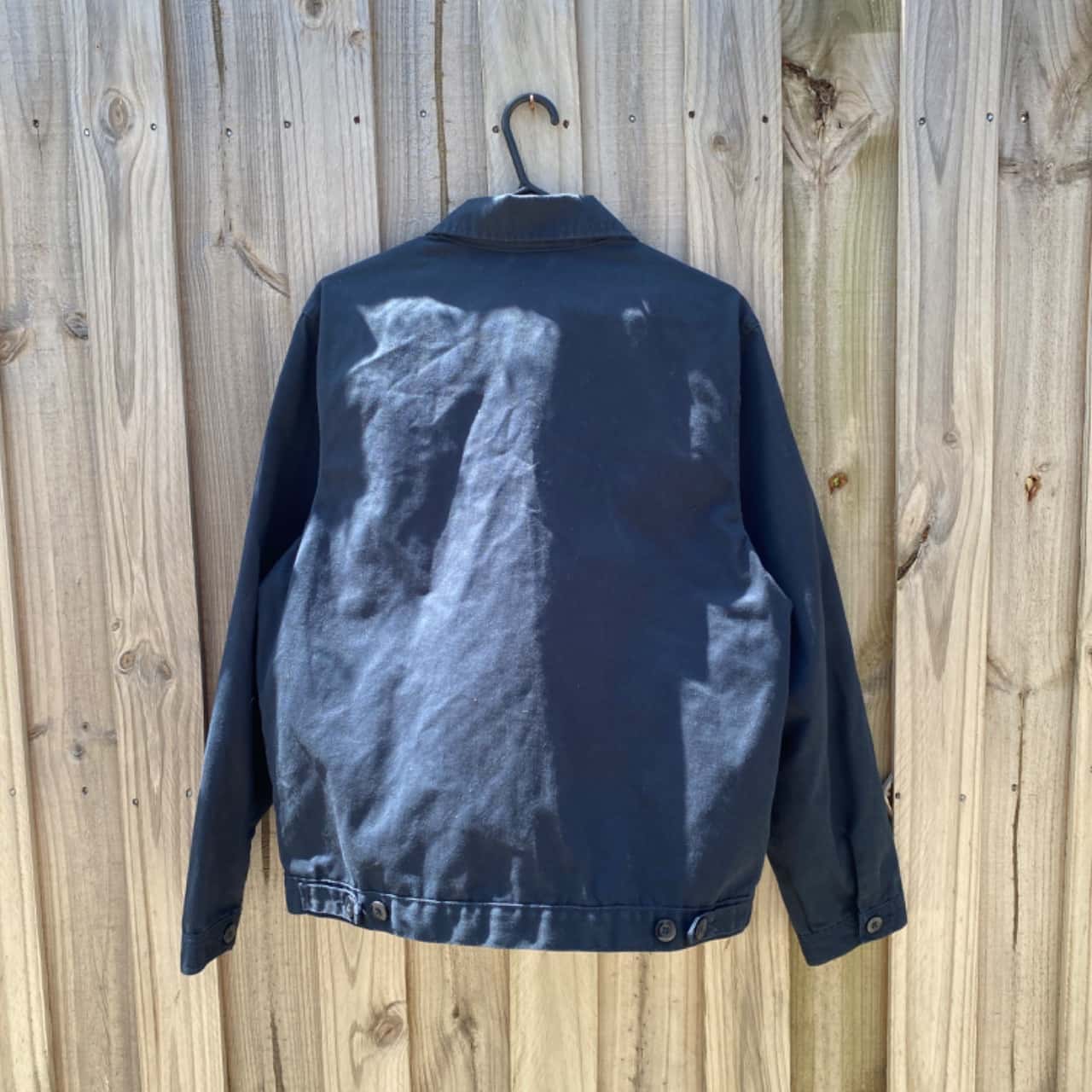 Mens Dickies Size L Front Zipper Work Jacket Navy Blue (s)