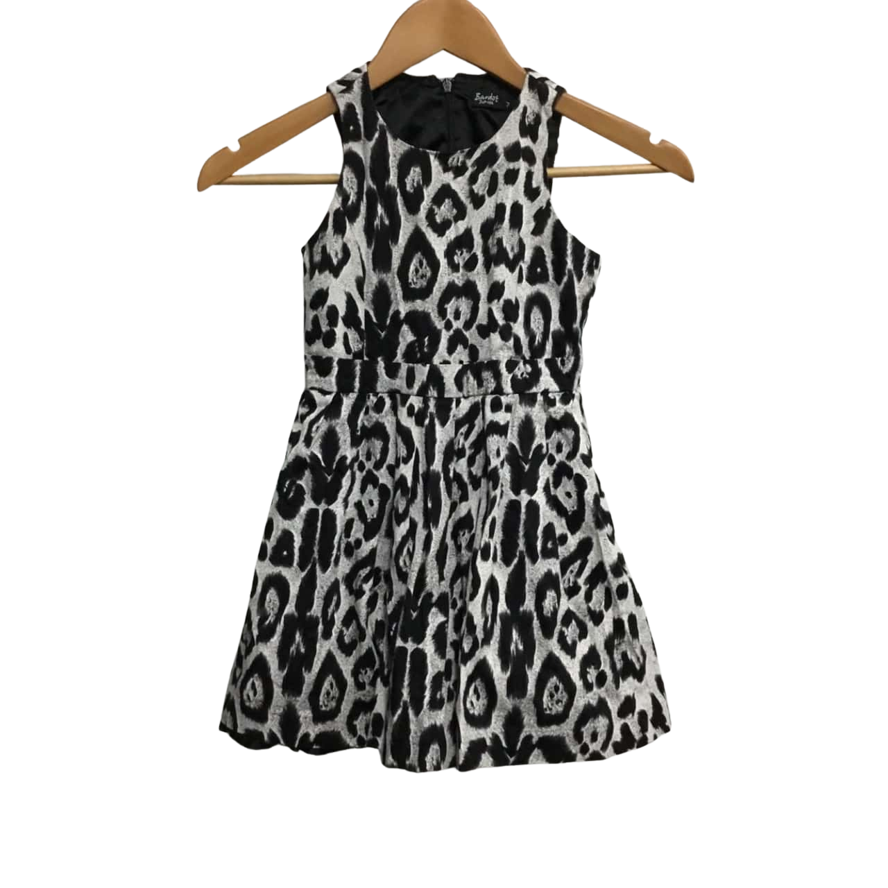 Bardot Junior Kids Size 7 Dresses Black/White Animal print Sleeveless Dress