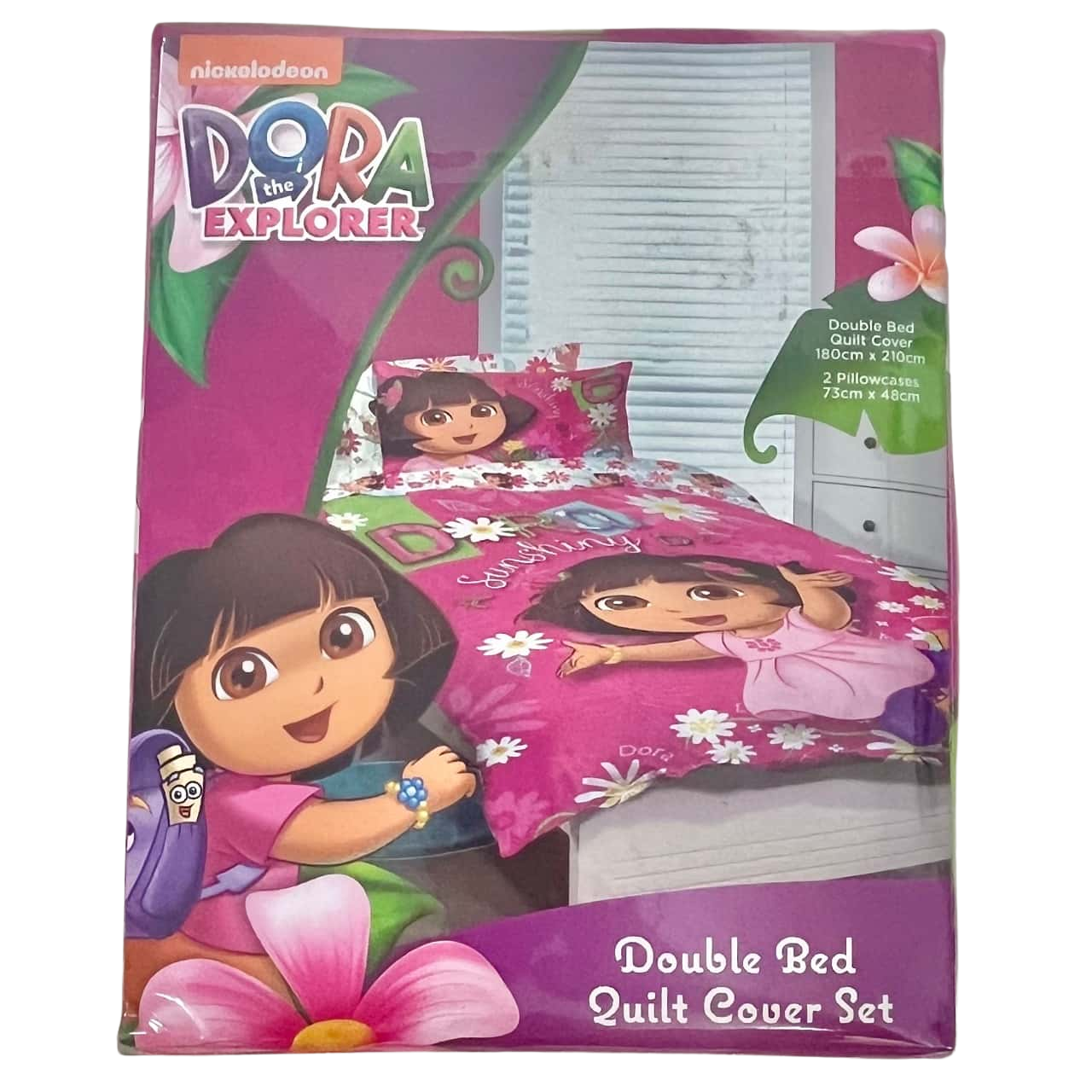 Dora The Explorer Double Bed Quilt Cover Set with 2 Pillowcases