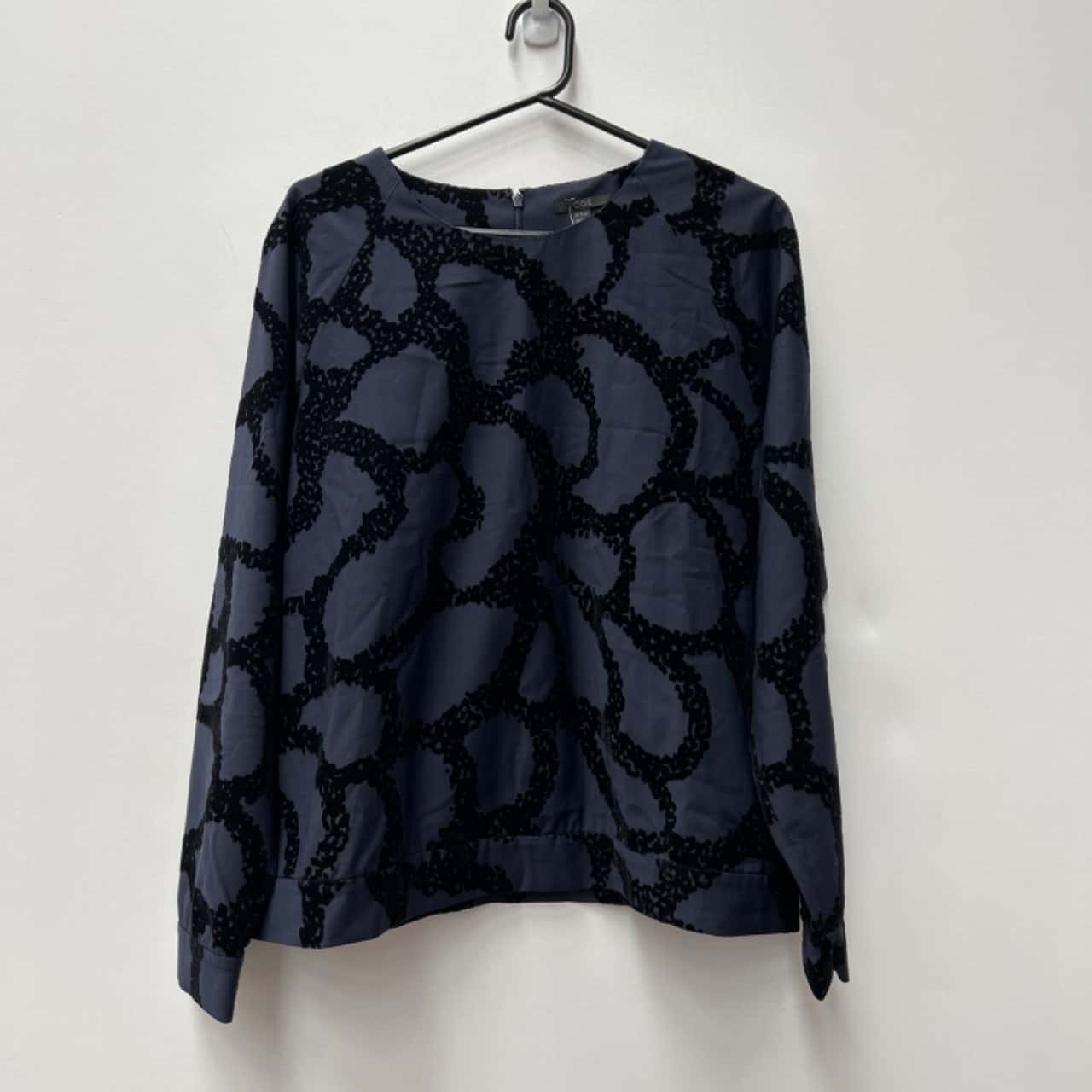 COS Womens Size 44 Black / Navy Blue design top (s)