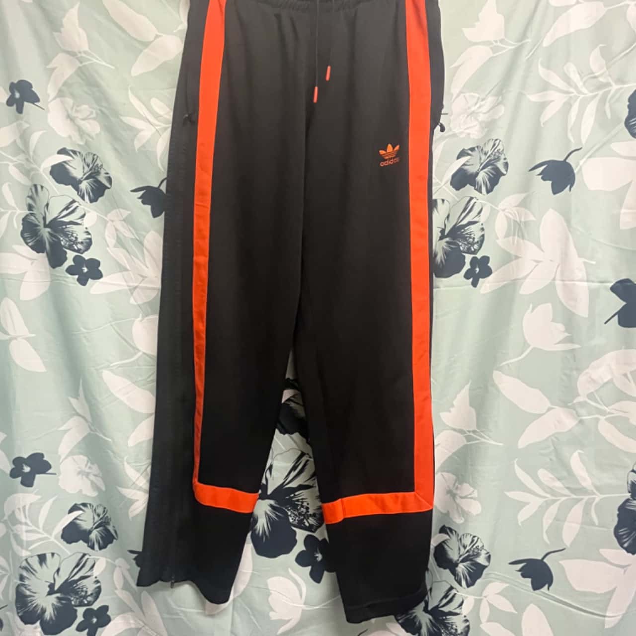 Men's Adidas Size M Track Pants Black / Orange (s)