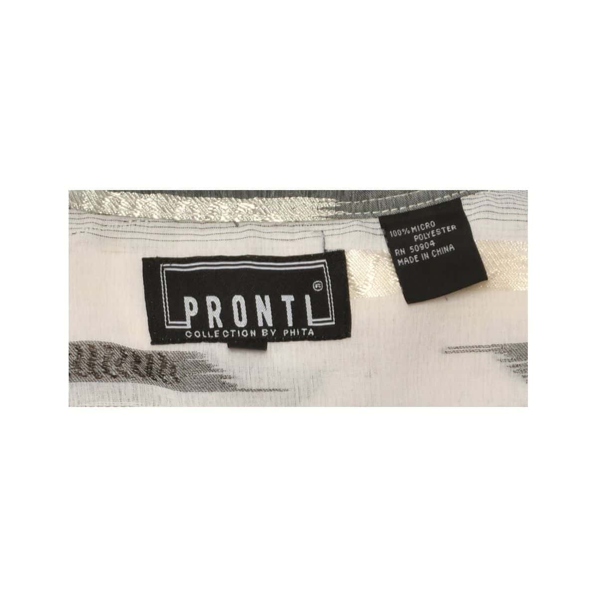 Pronti Mens Size XXL Striped Long Sleeve Shirt Grey/Cream(s)