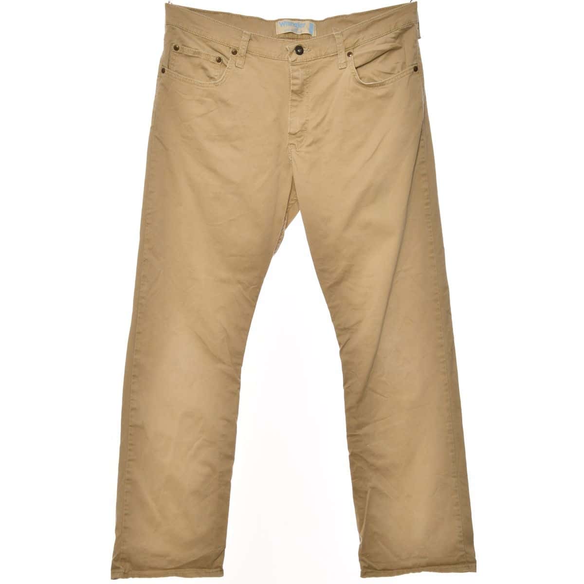 Wrangler Mens Size 34 Straight Fit Chinos Brown (s)