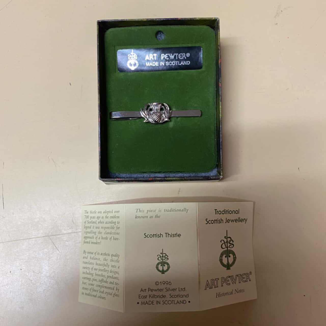 Scottish pewter tie pin