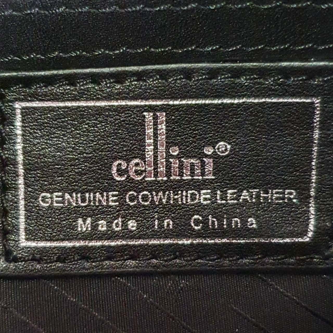 Cellini Women's Leather Clutch/Shoulder Bag Black