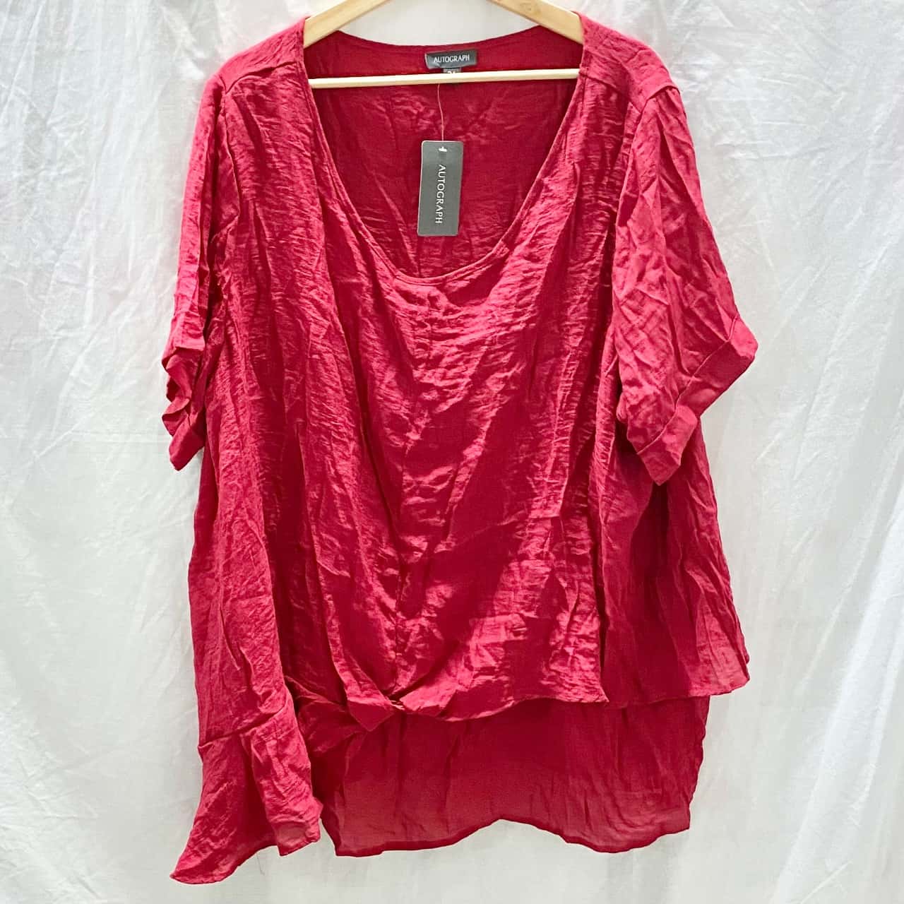 Autograph Womens Size 26 Short Sleeve Red Top