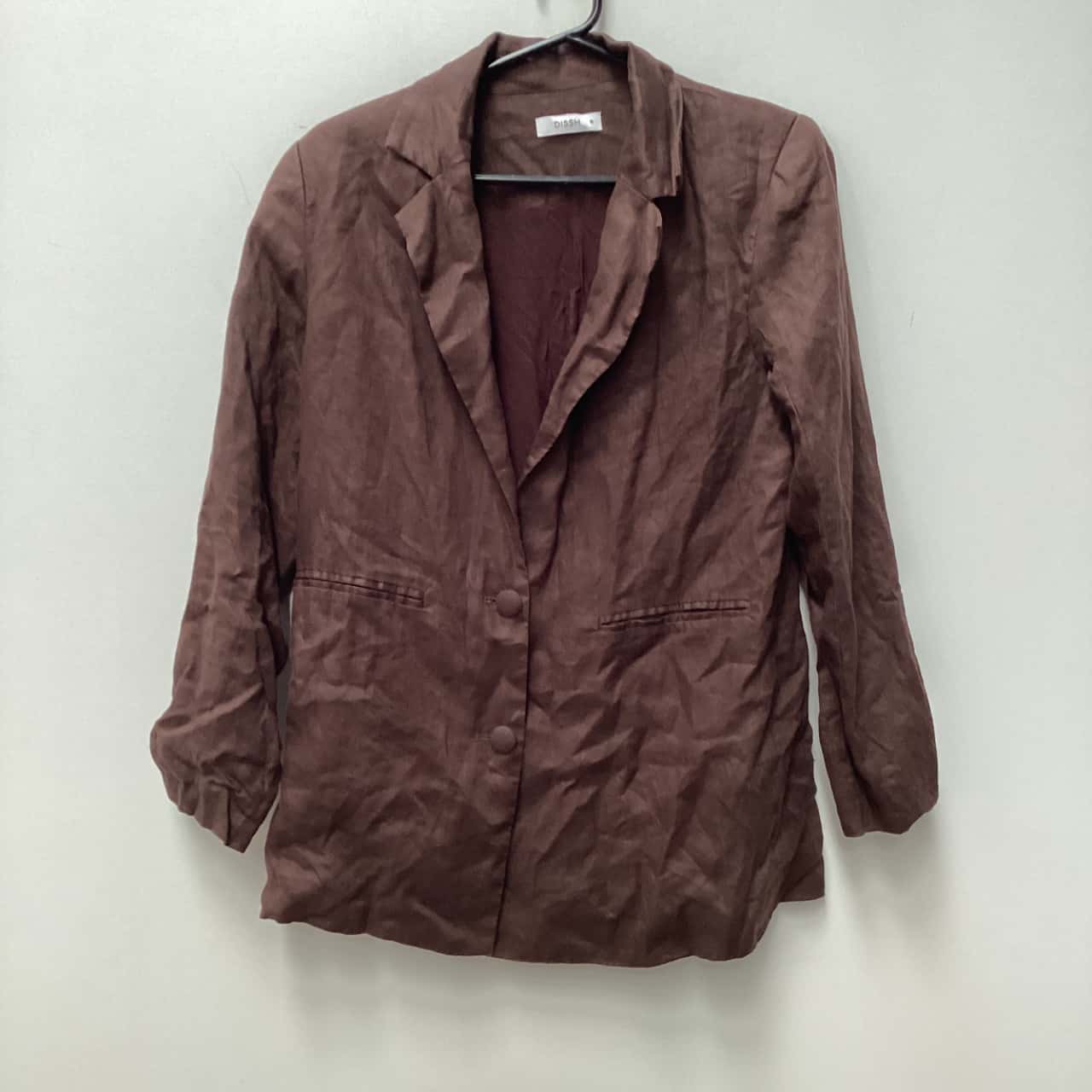 DISSH Size 10 Brown Linen Blend Blazer (s)
