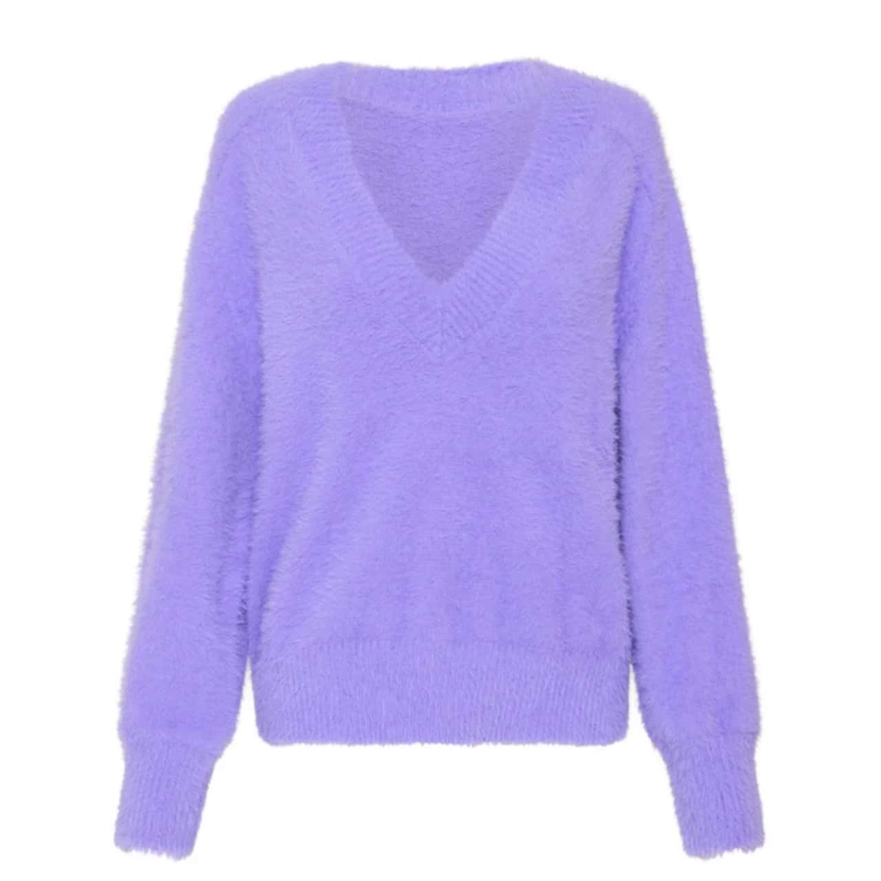 Jac & Mooki. V- Neck Jumper. Lavender. Size L (s)
