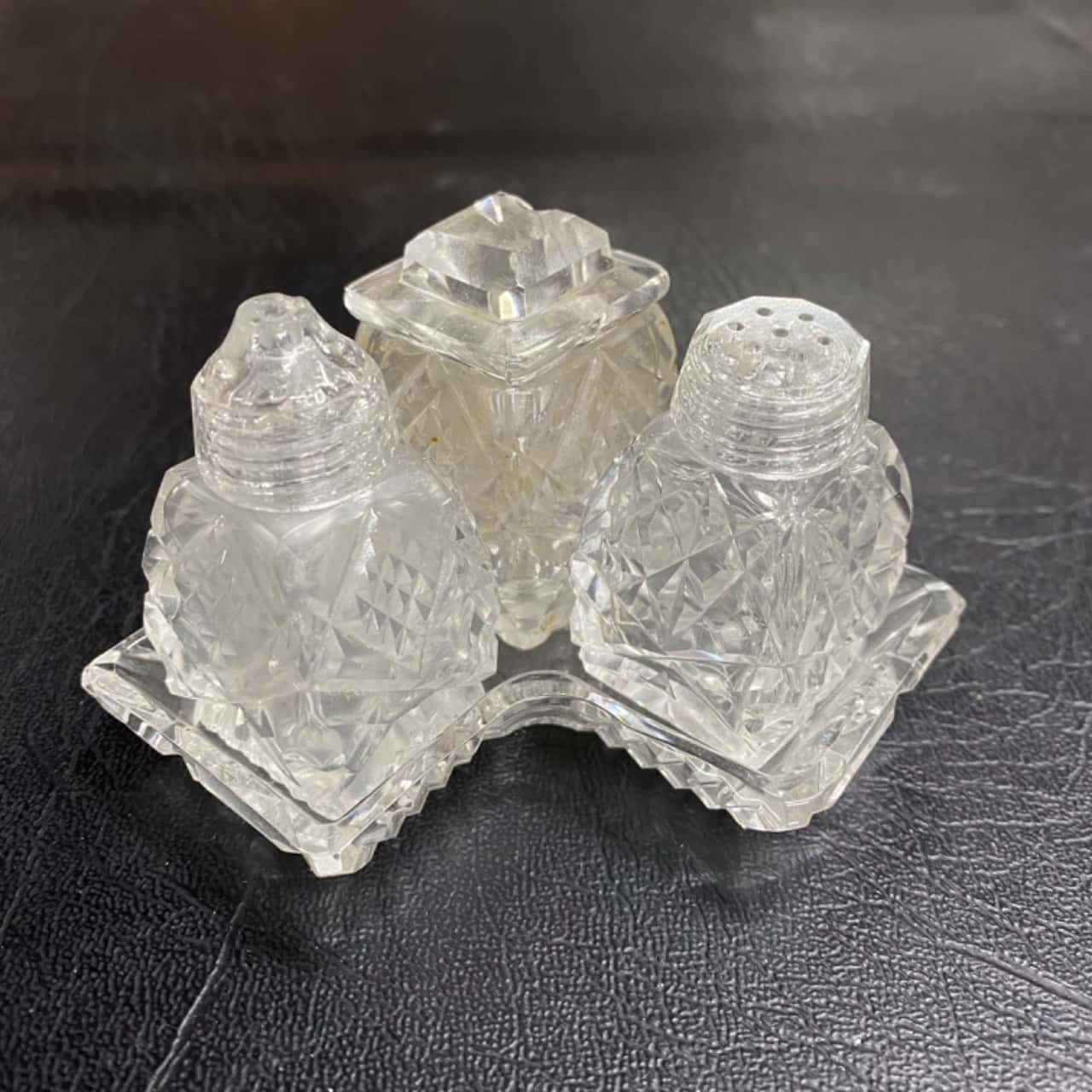 Minature Cut Glass Cruet Set