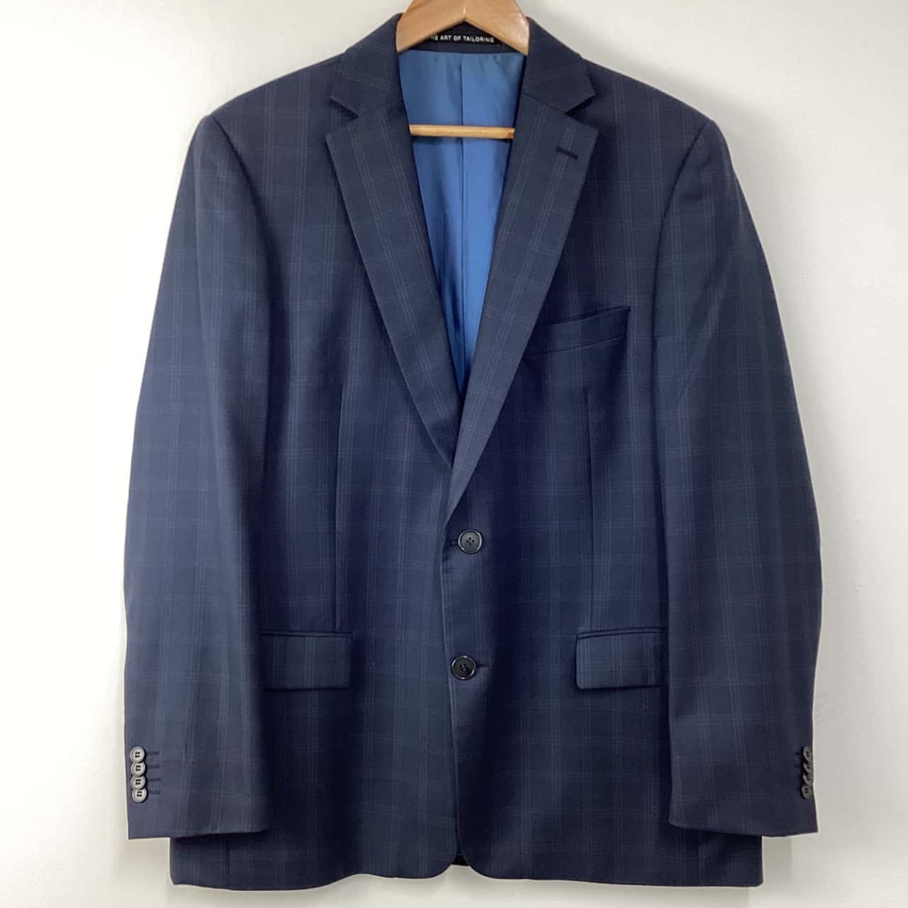 Mens Checked jacket 100% wool Size 112 regular EUC fully lined(s)