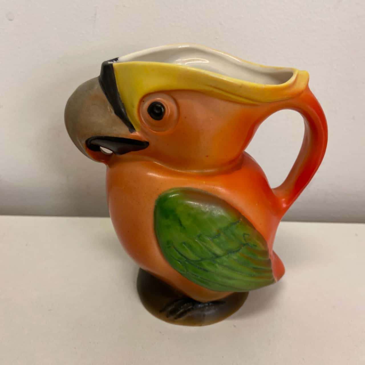 Vintage Porcelain Parrot pitcher/jug. Made in Germany