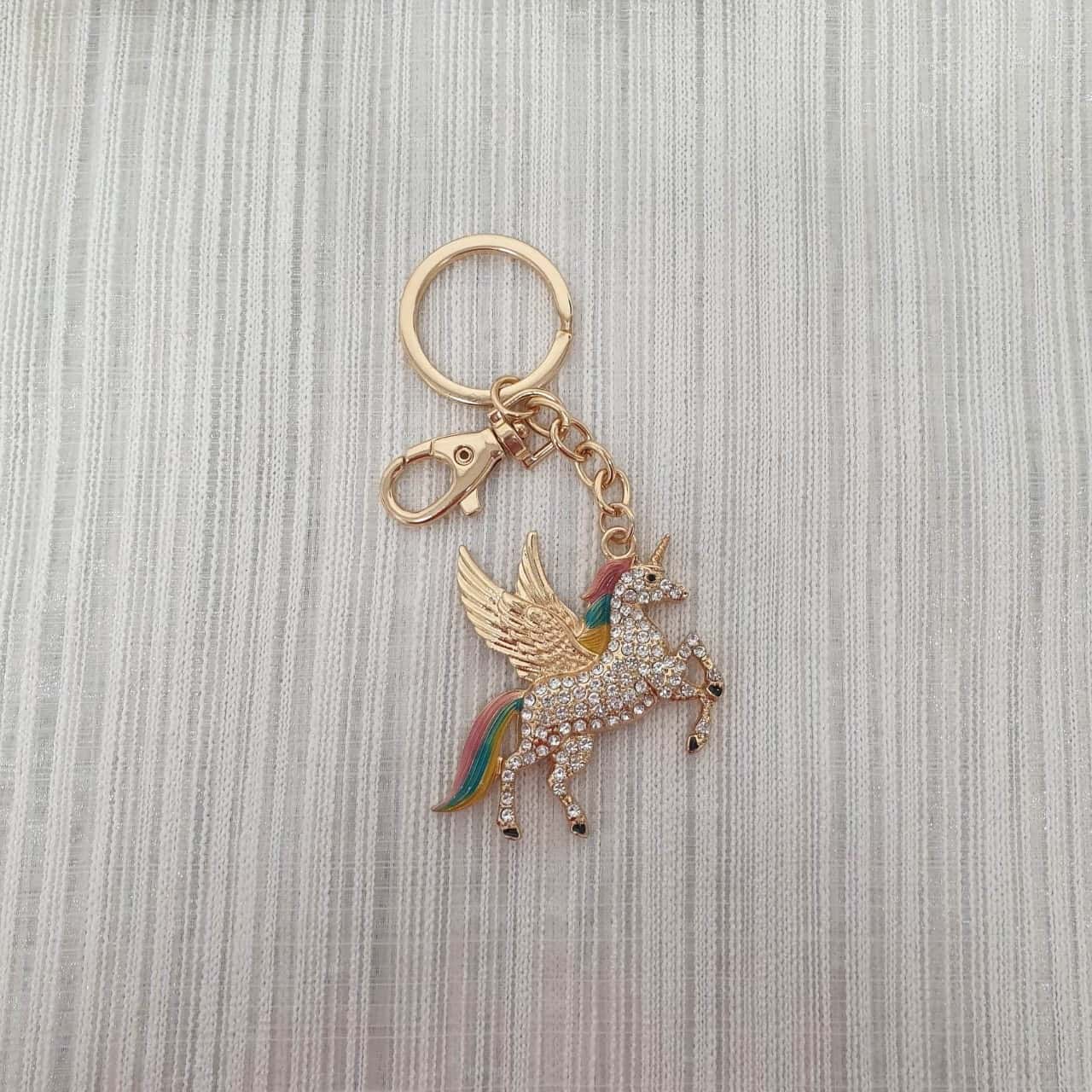 Stunning Gold Tone Diamante Rhinestone & Rainbow Enamel Pegasus /Winged ...