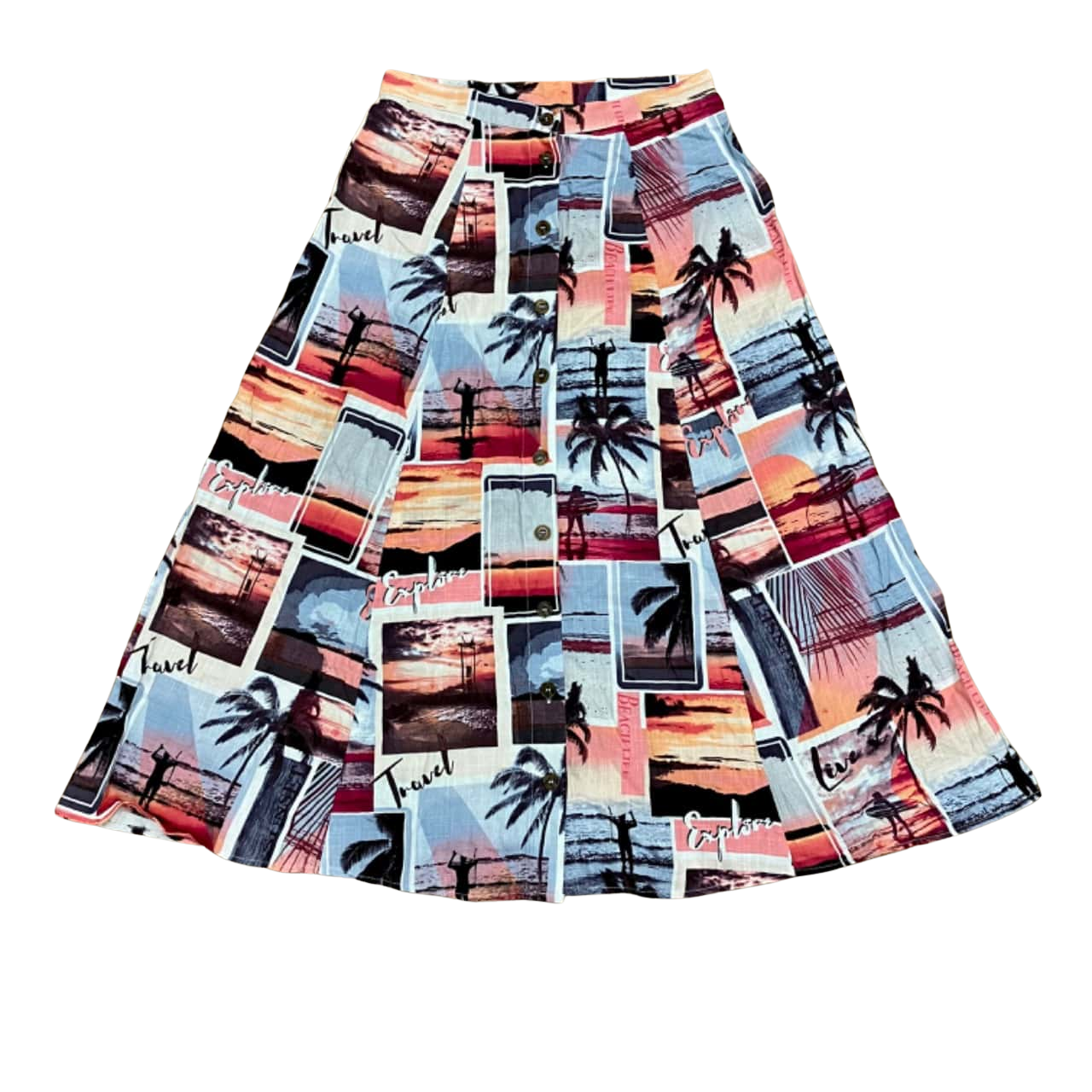 Dotti Button Through Linen/Viscose Skirt Size 12 BNWT(s)