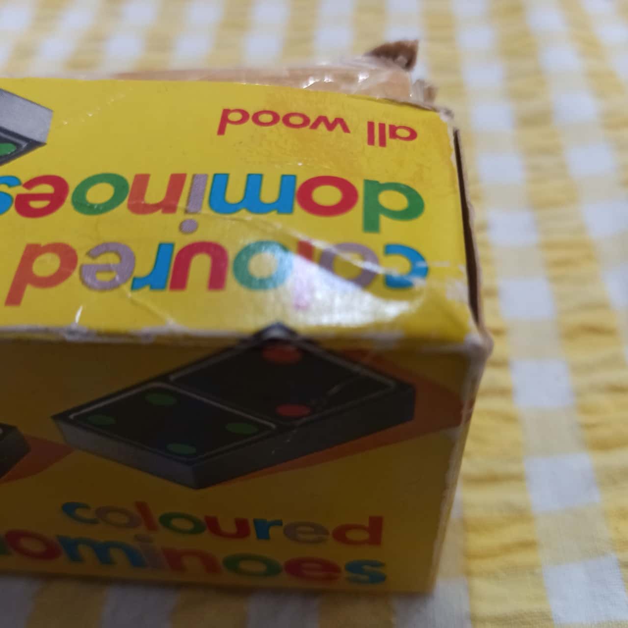 Vintage Retro Coloured Dots Dominoes in Original box. (B20)(s)