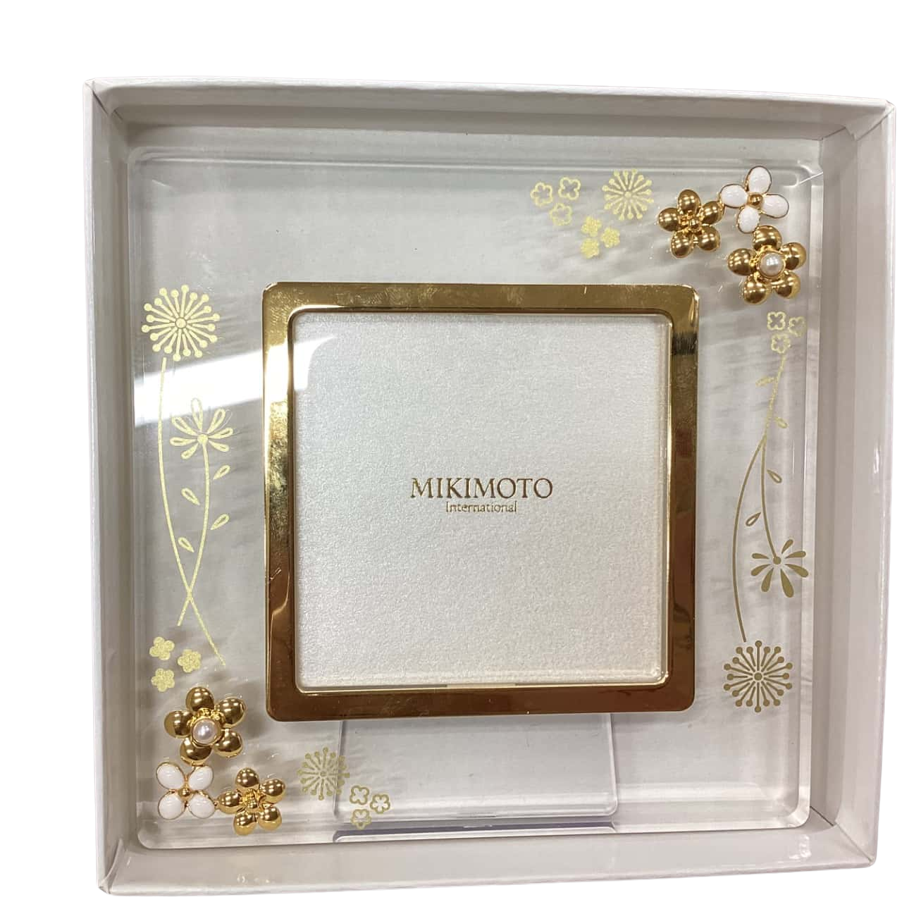 Small Mikimoto Ornate Glass Frame in Original Box