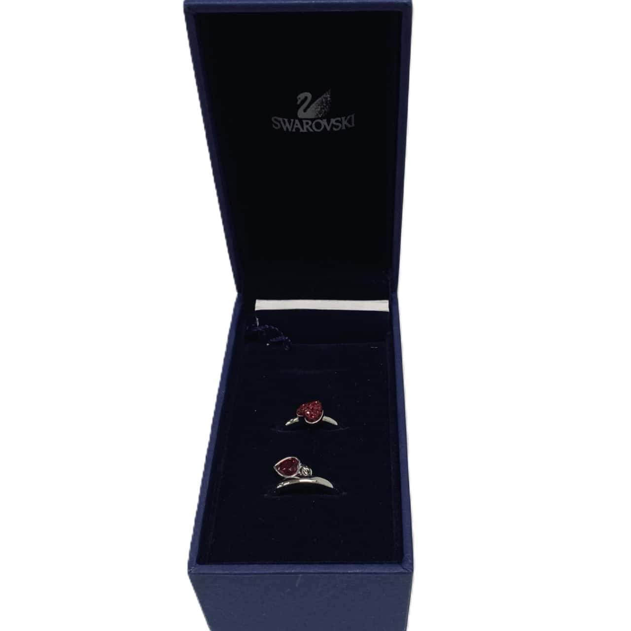 Swarovski Red Valentine Double Love Ring Set – Crystal Hearts Small ...