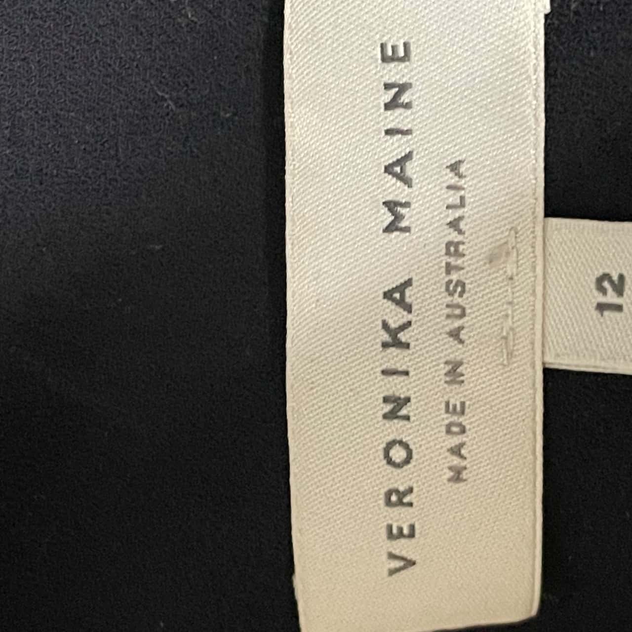Veronika Maine Womens Size 12 Formal Dress / Mini Dress Navy Blue (s)