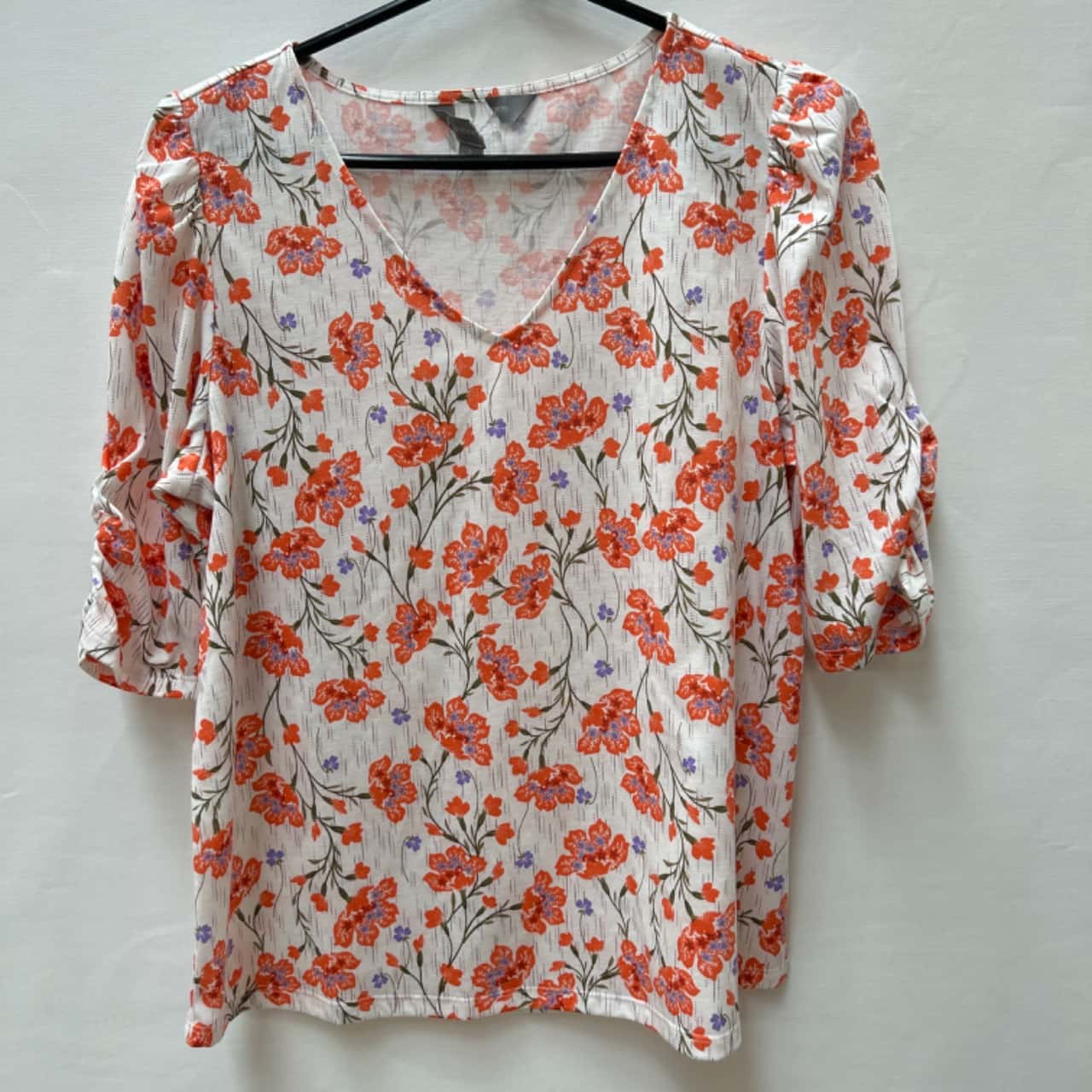 Suzannegrae Womens Size S Floral Tops Floral / Orange / White (s)