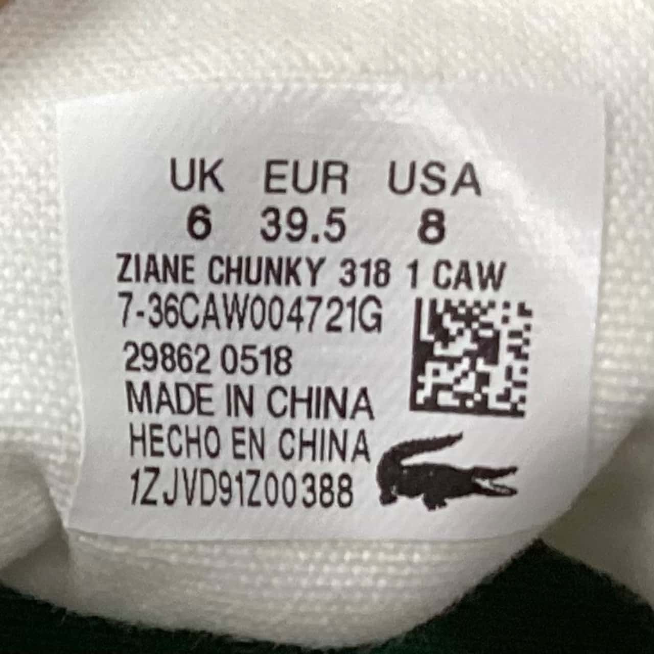 Lacoste Womens US Size 8 White shoe - RRP $119(s)