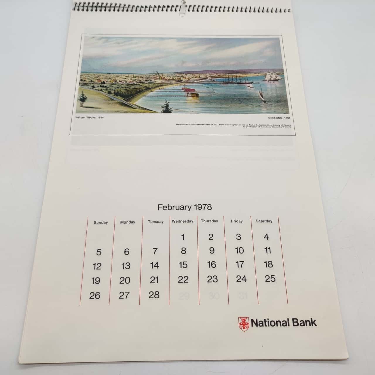12 Vintage National Bank Calendars With Historical Australiana Themes(s)