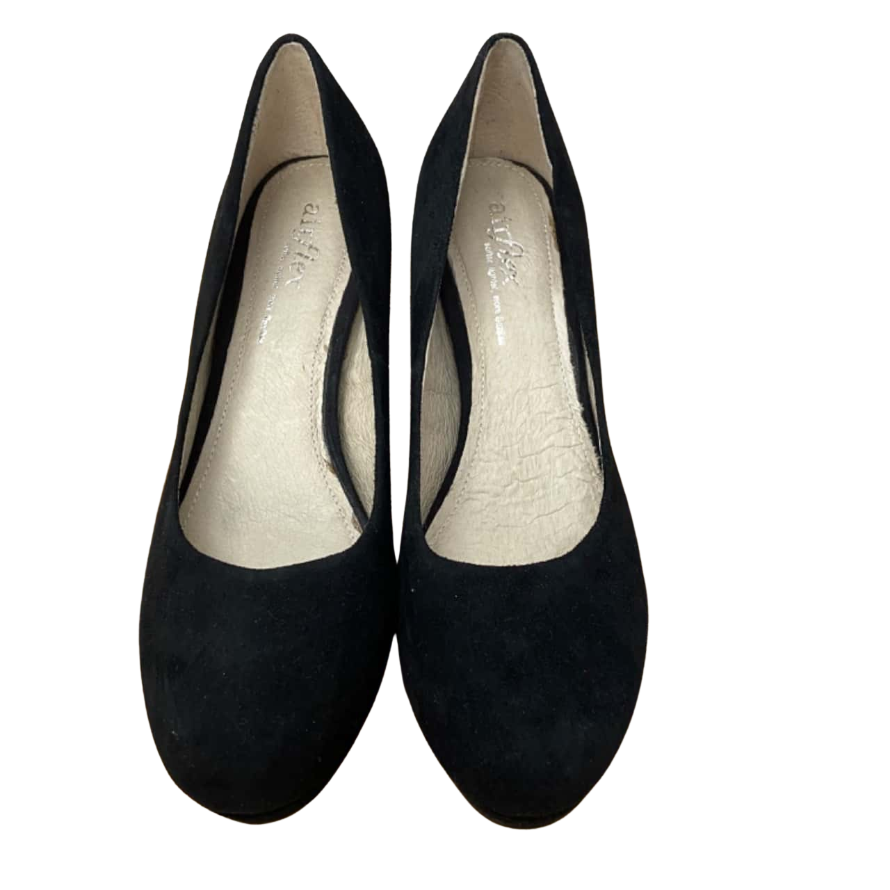 Airflex Lourdes Womens Size 6.5 Black Leather Suede Finish