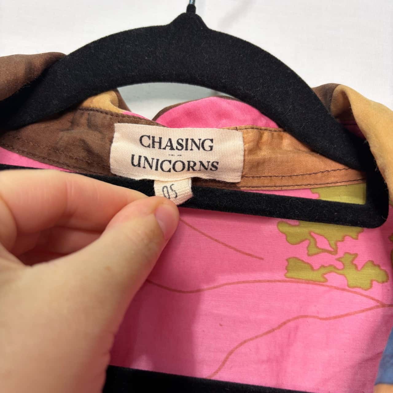 Chasing unicorns ‘groove is in the heart silk satin super oversized shirt’ one size RRP $402