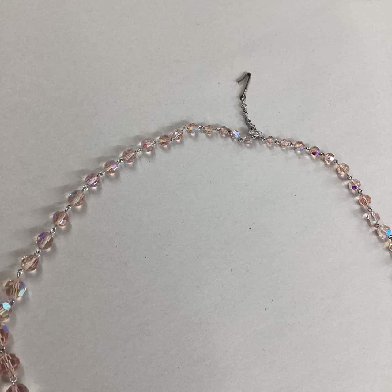 Vintage Austrian Crystal AB Necklace - Blush sparkley pink (s)