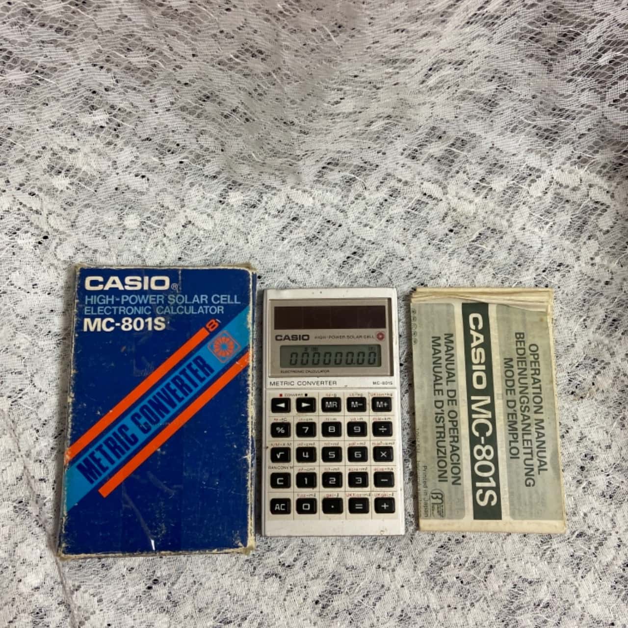 Vintage Casio Metric Converter Solar Cell Calculator - MC-801s