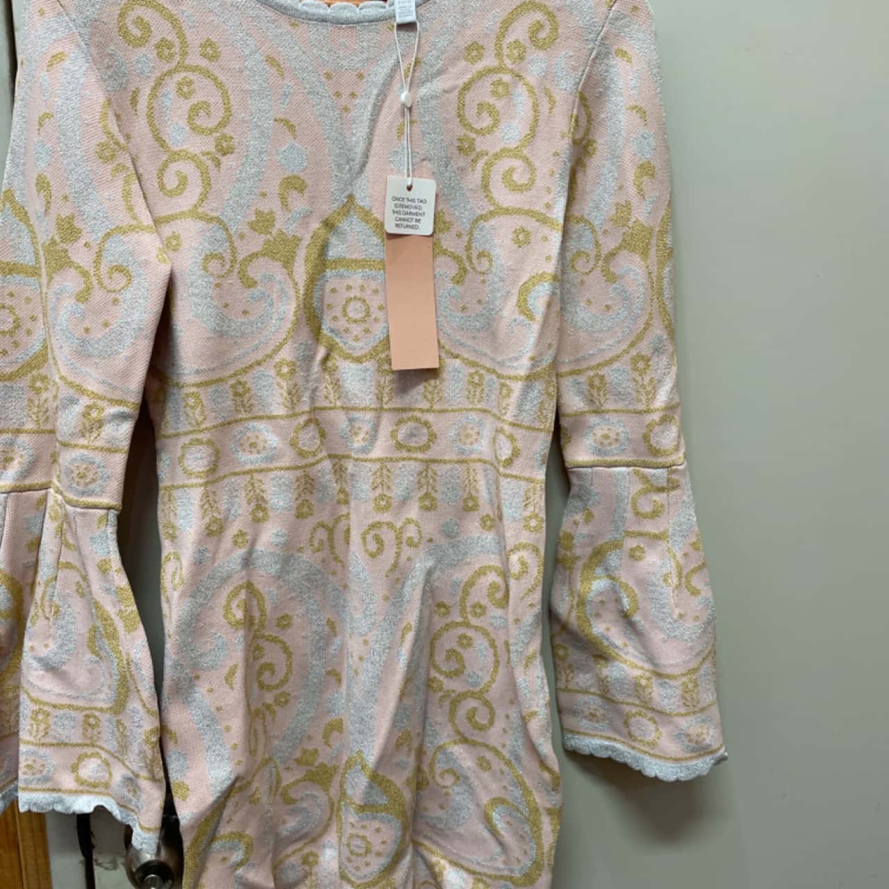 alice McCall Womens Size 10 Bodycon Dress Gold / Pink / Silver (s)