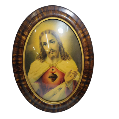Religious Wall Art XL Oval Frame Glass