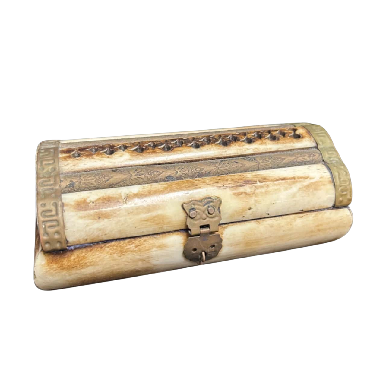 Medium Carved Bone Trinket Box, Jewellery Box, Vintage, Boho, Unique ...