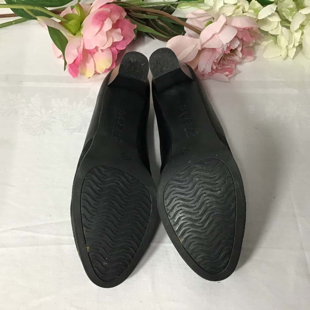 Supersoft by Diana Ferrari Womens Size 7C Black Scale / Suede Leather ...