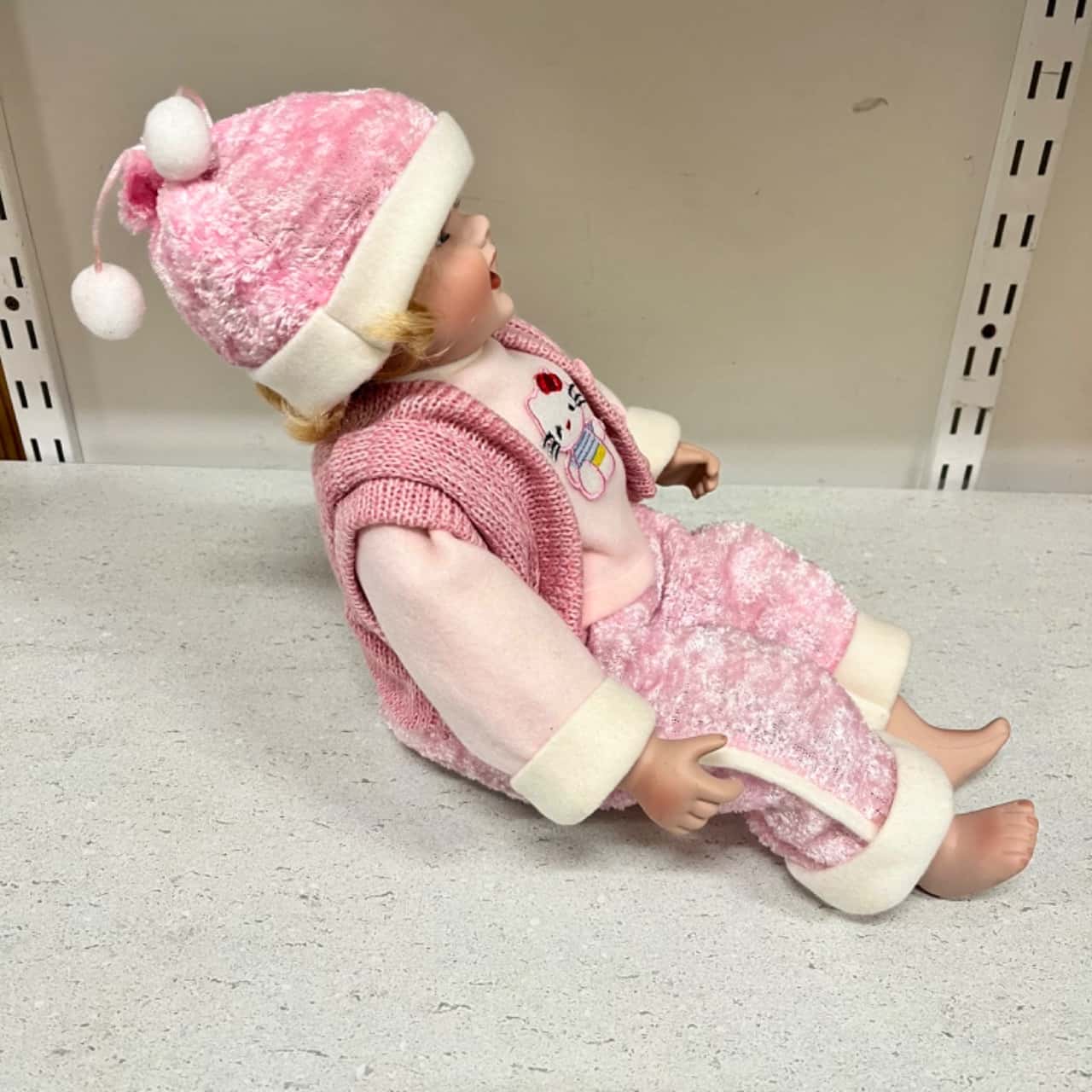Gorgeous Porcelain Doll with stuffed cloth bodyw/ pink cute outfit (s)