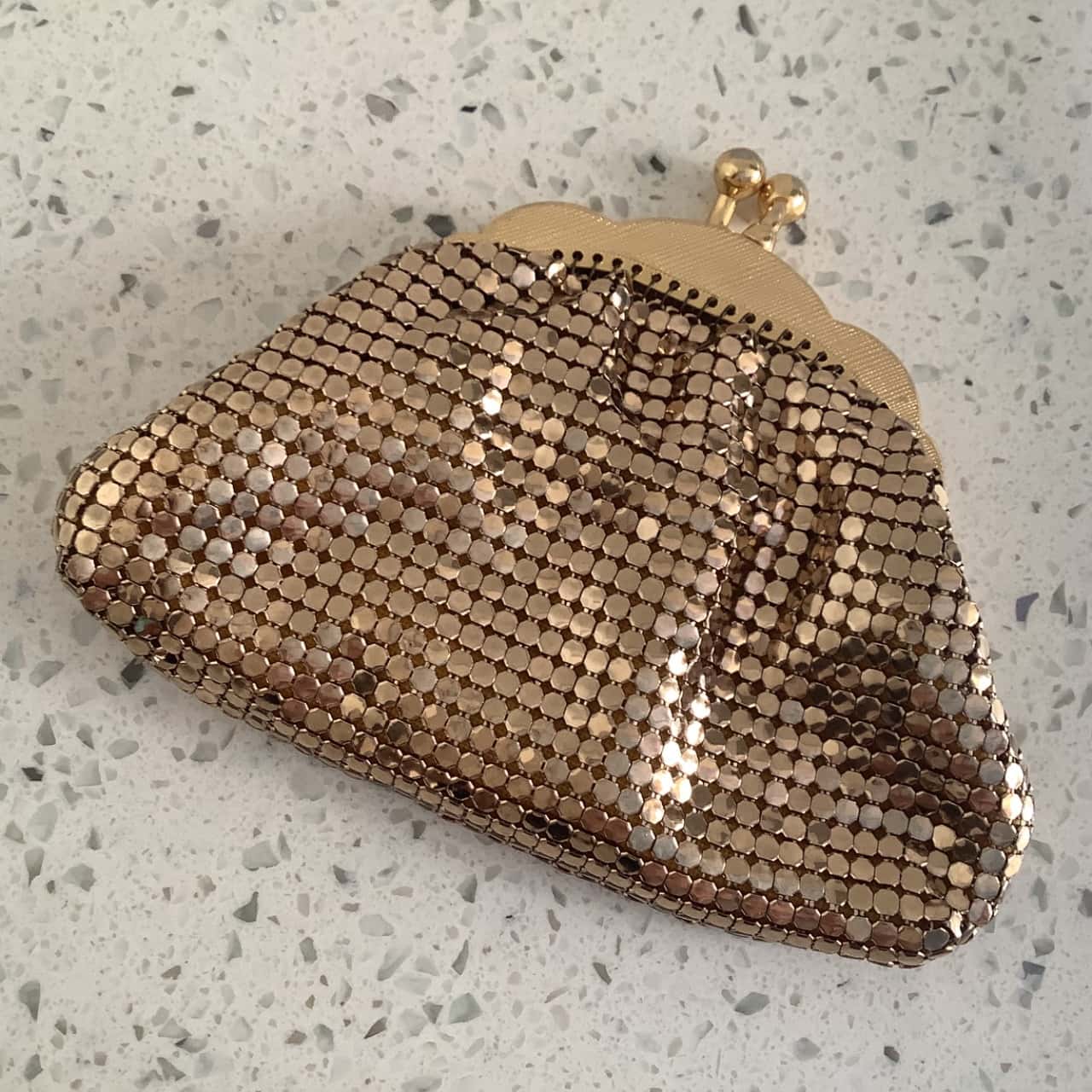 Glomesh Gold Mesh Coin Purse, (s)