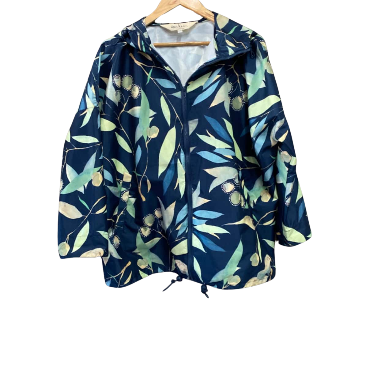 Dana Kinter Gorman Womens Size M / S Raincoat Blue / Green (s)