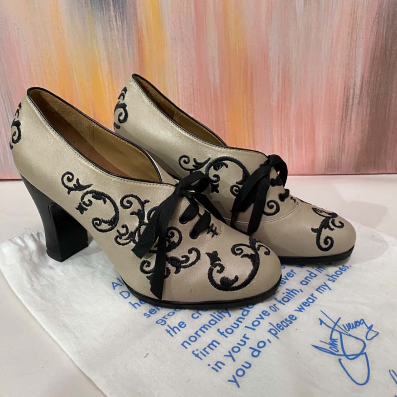 JOHN FLUEVOG Designer High Heel Beige (s)