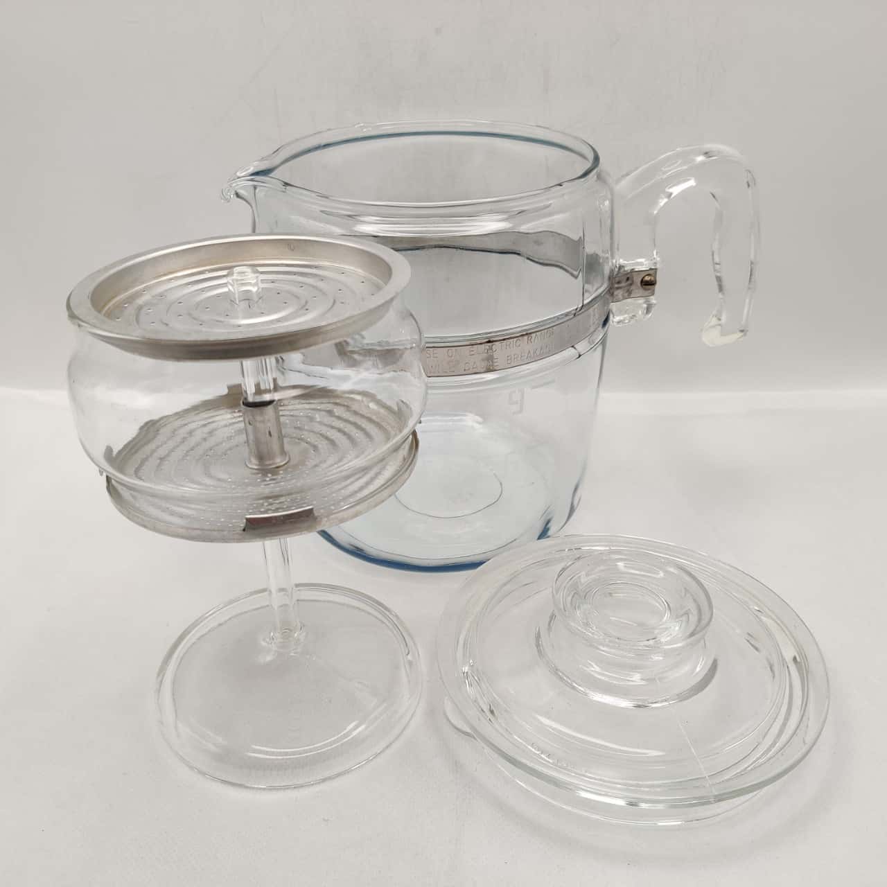 Vintage Pyrex Coffee Pot #1 Percolator 9 Cup USA 50s Flameware VGC