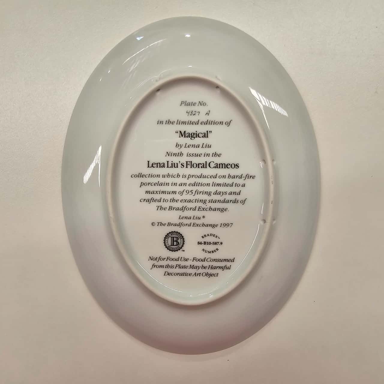 Lena Liu's Floral Cameo "Magical" Plate - Bradford Exchange - 1997