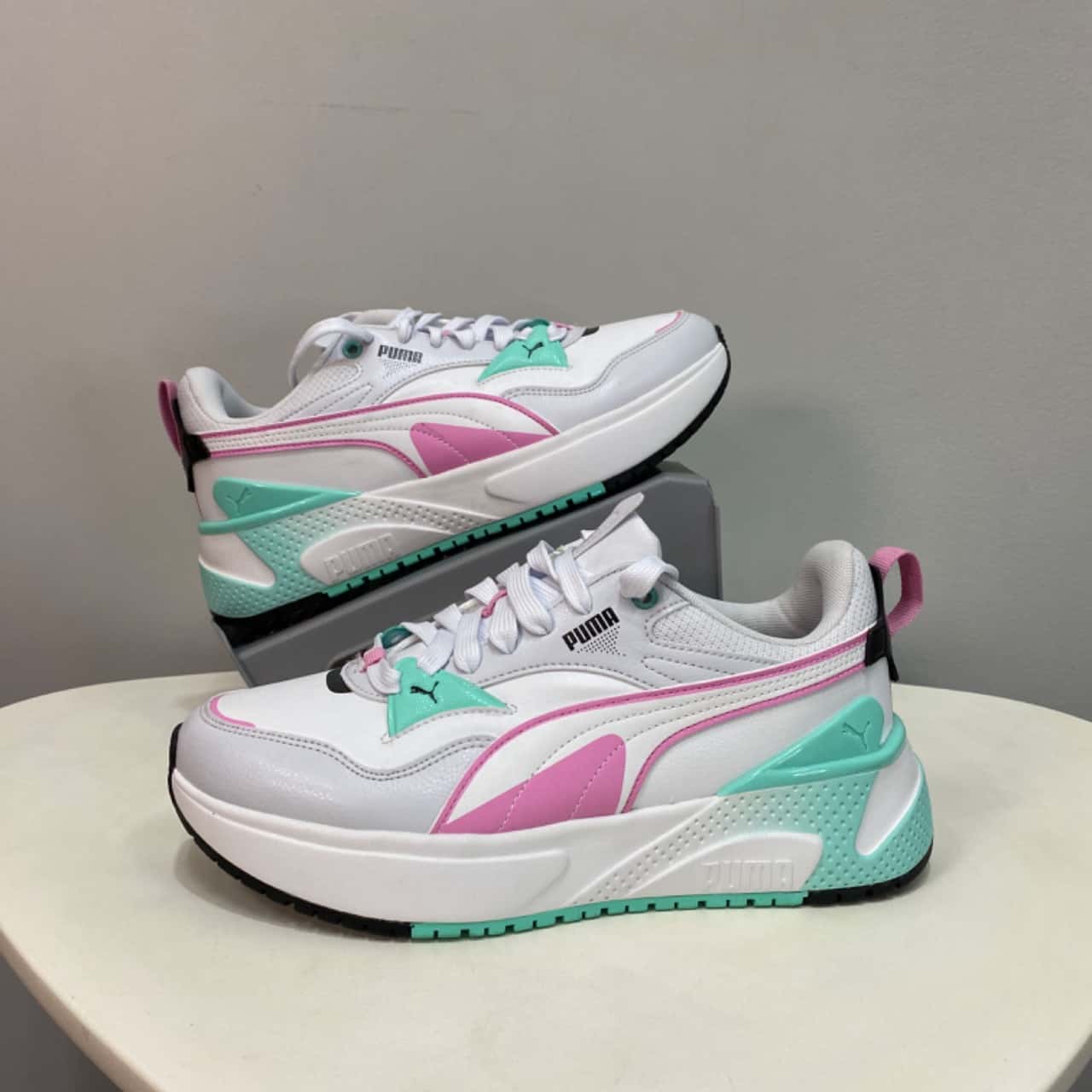 Puma Womens Trainers Size 9 Green / Pink / White (s)
