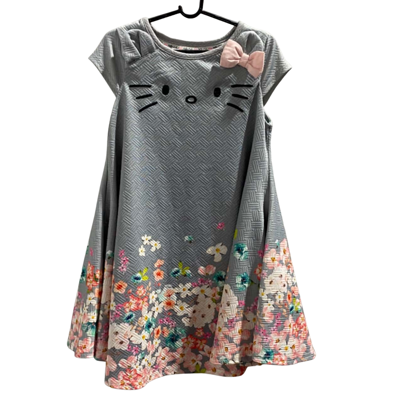 Hello Kitty Kids Size 6 Dress Blue Floral Multicoloured