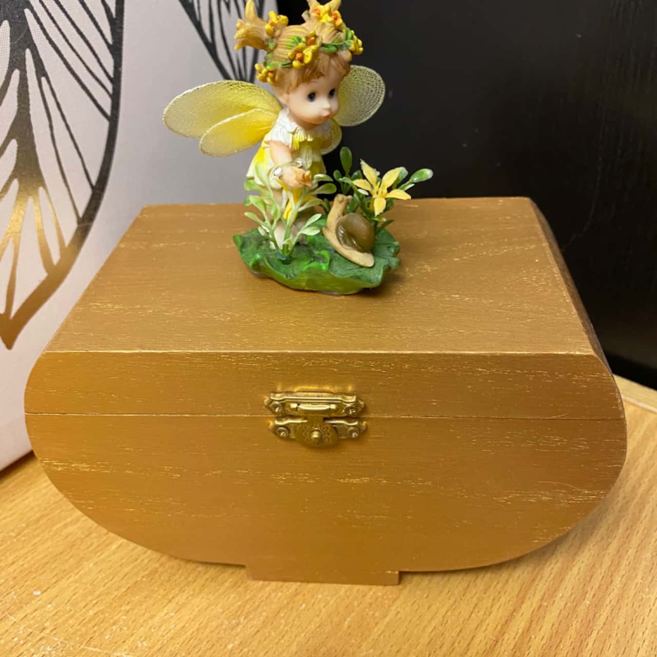 Kids Fairy trinkets box Gold