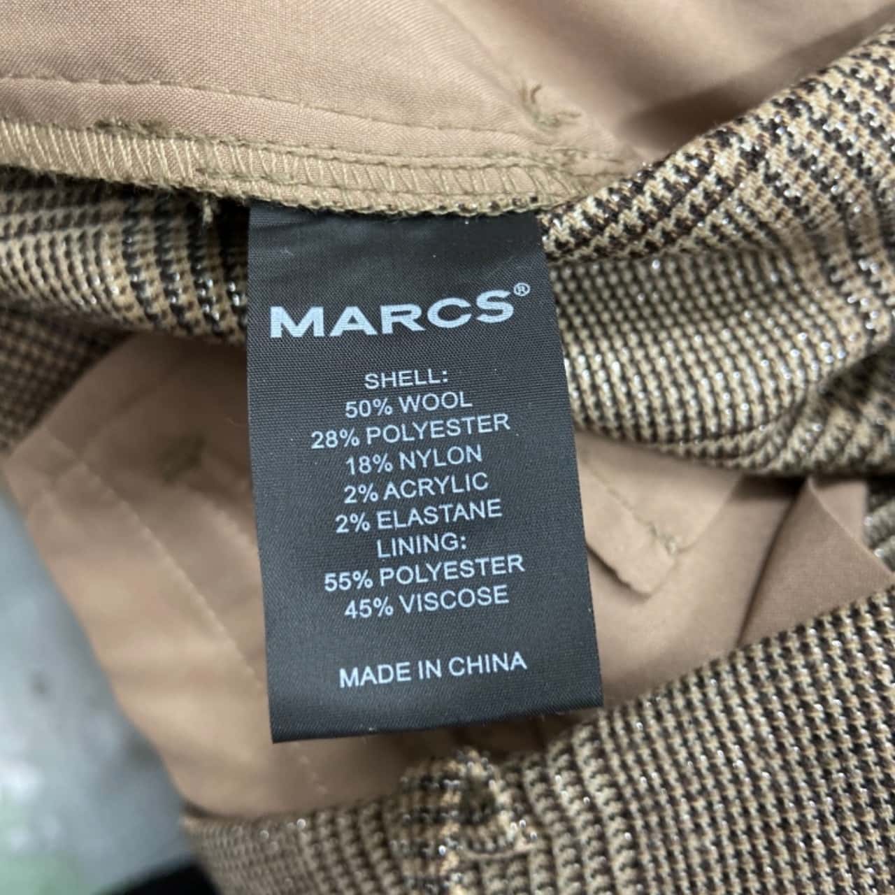 Marcs Womens Size 12 High Waisted / Straight Leg Pants Brown / Checked ...